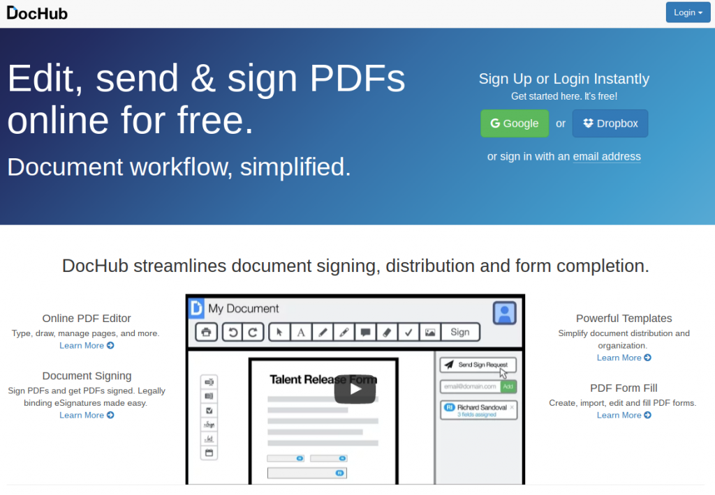 Editando archivos PDF en línea con DocHub — ParaPNTE