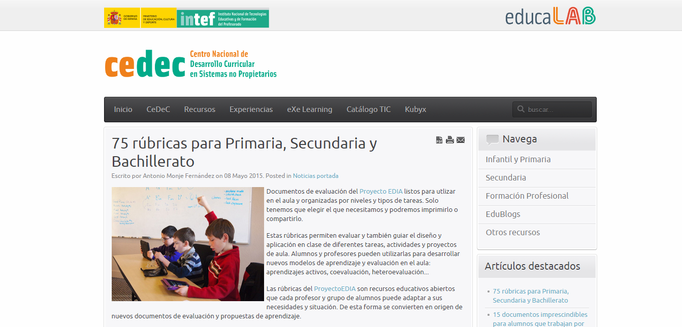 Rúbricas de evaluación del CeDeC — ParaPNTE